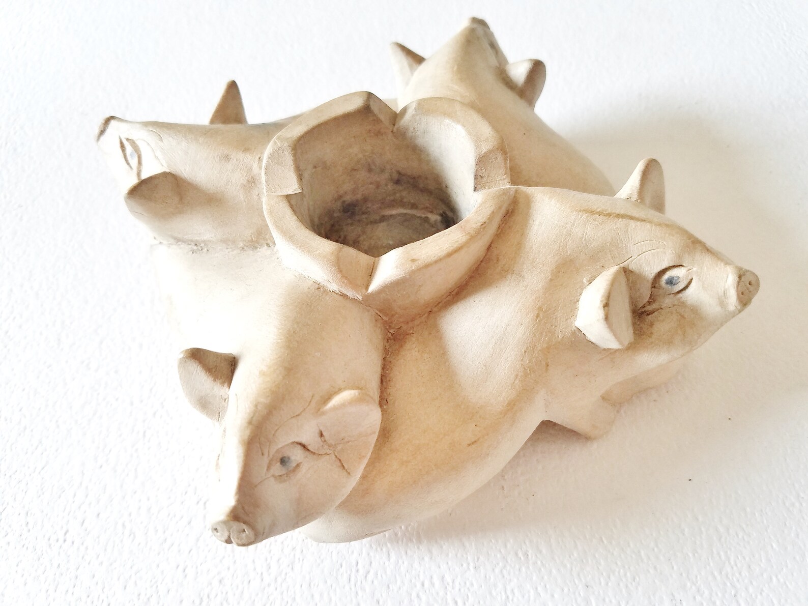 PIG WOOD Carving 4 Piglets Farm Animal Hand Made Sculpture - Etsy