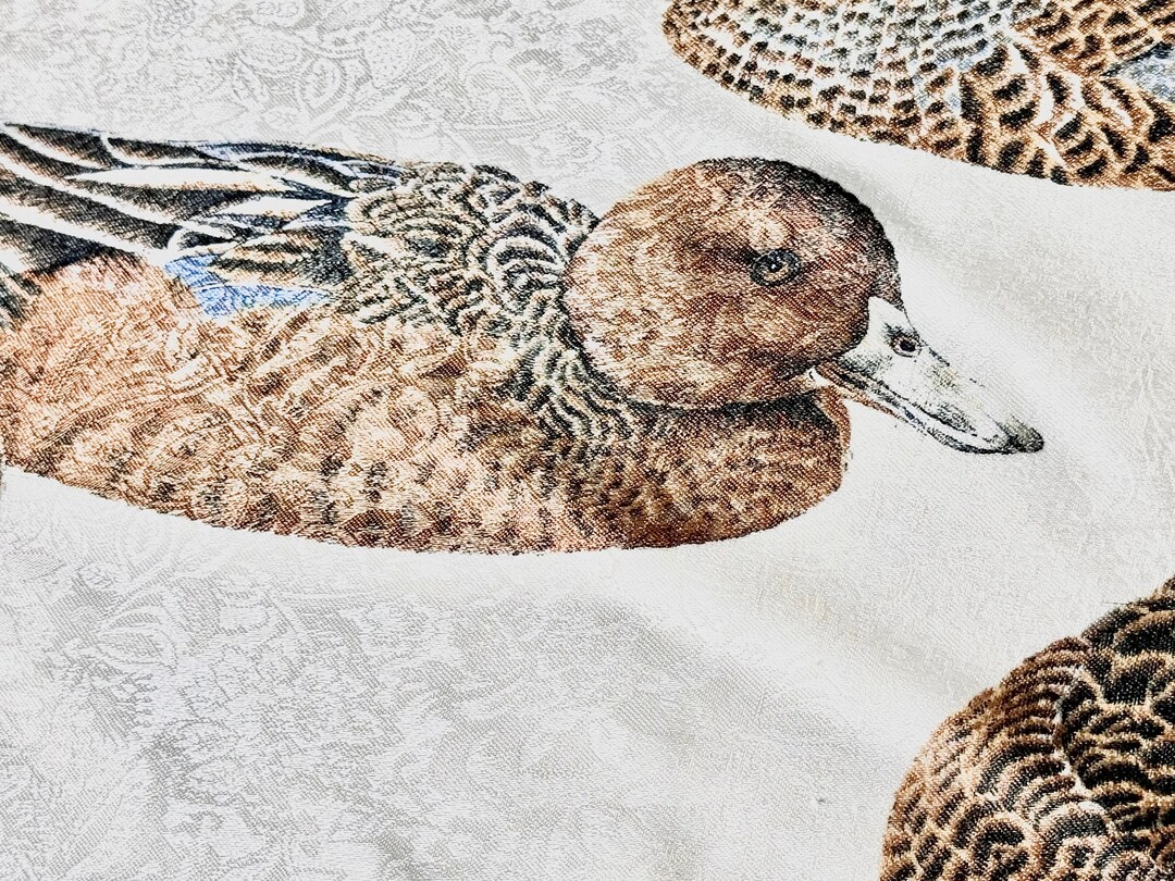 35, 25 DUCKS SCARF WRAP in Brown and Blue, Cream Woven Floral ...