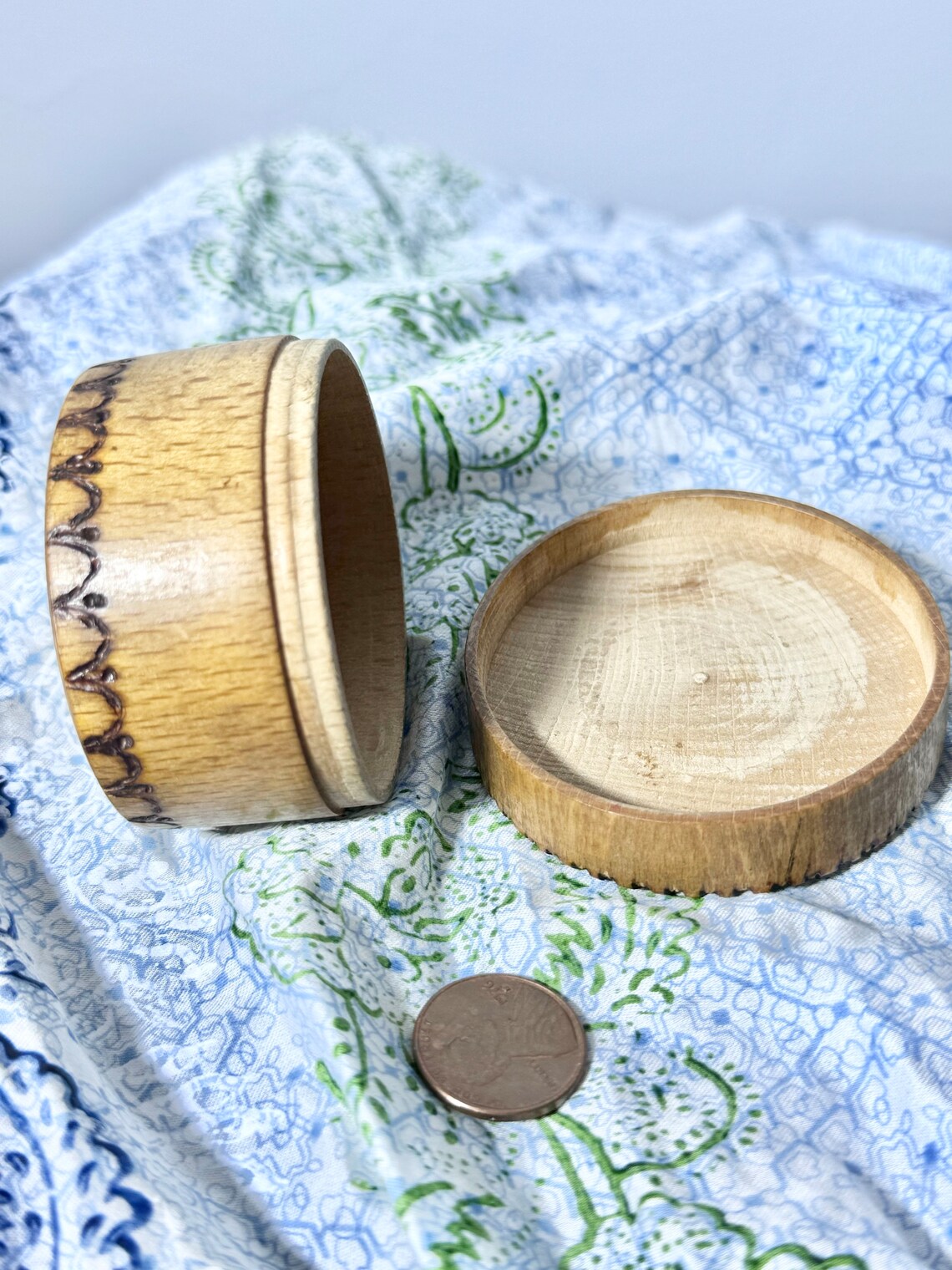 Vintage Pyrography Trinket Box: Hand-painted Summer Flowers, Austrian ...