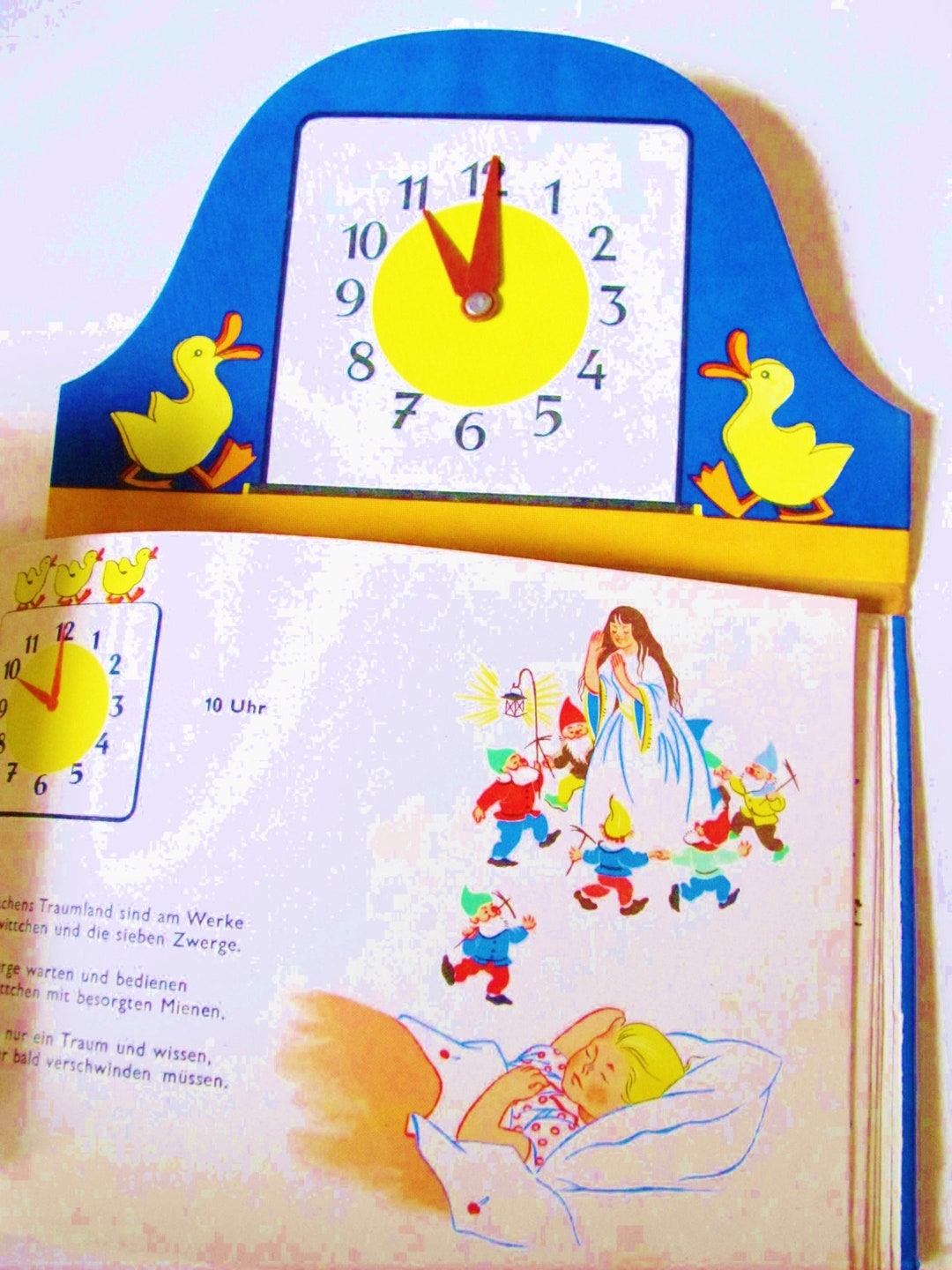 TELLING TIME Old German Children Book, Printed in Hungary 1958, Amy ...