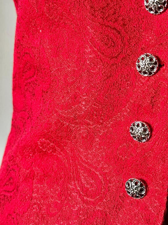 Woven PAISLEY TRACHTEN DIRNDL Vest, Cherry Red, Trach… - Gem