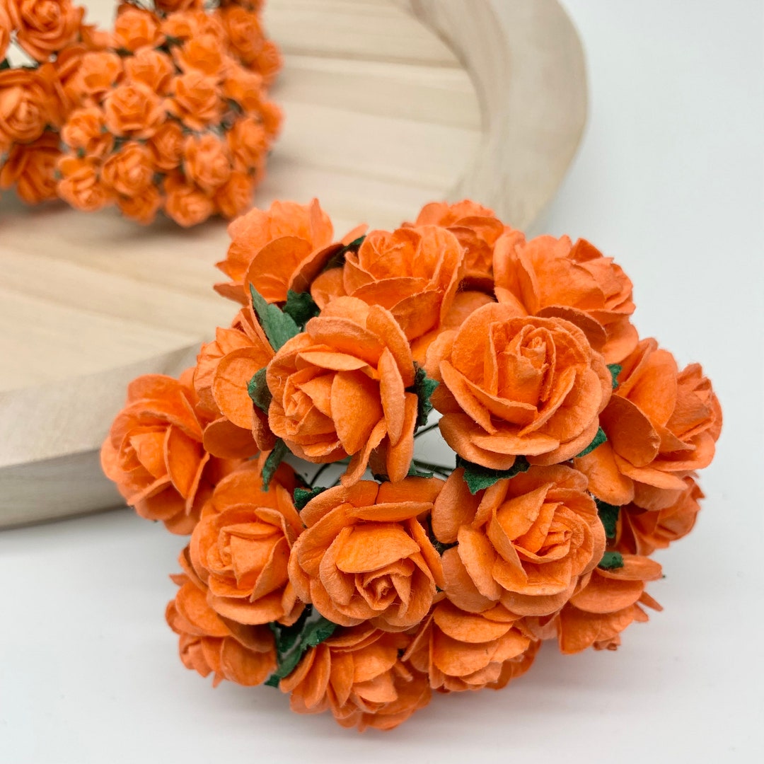 20 X Mulberry Paper Flowers Open Roses - 10mm, 15mm, 20mm or 25mm ...