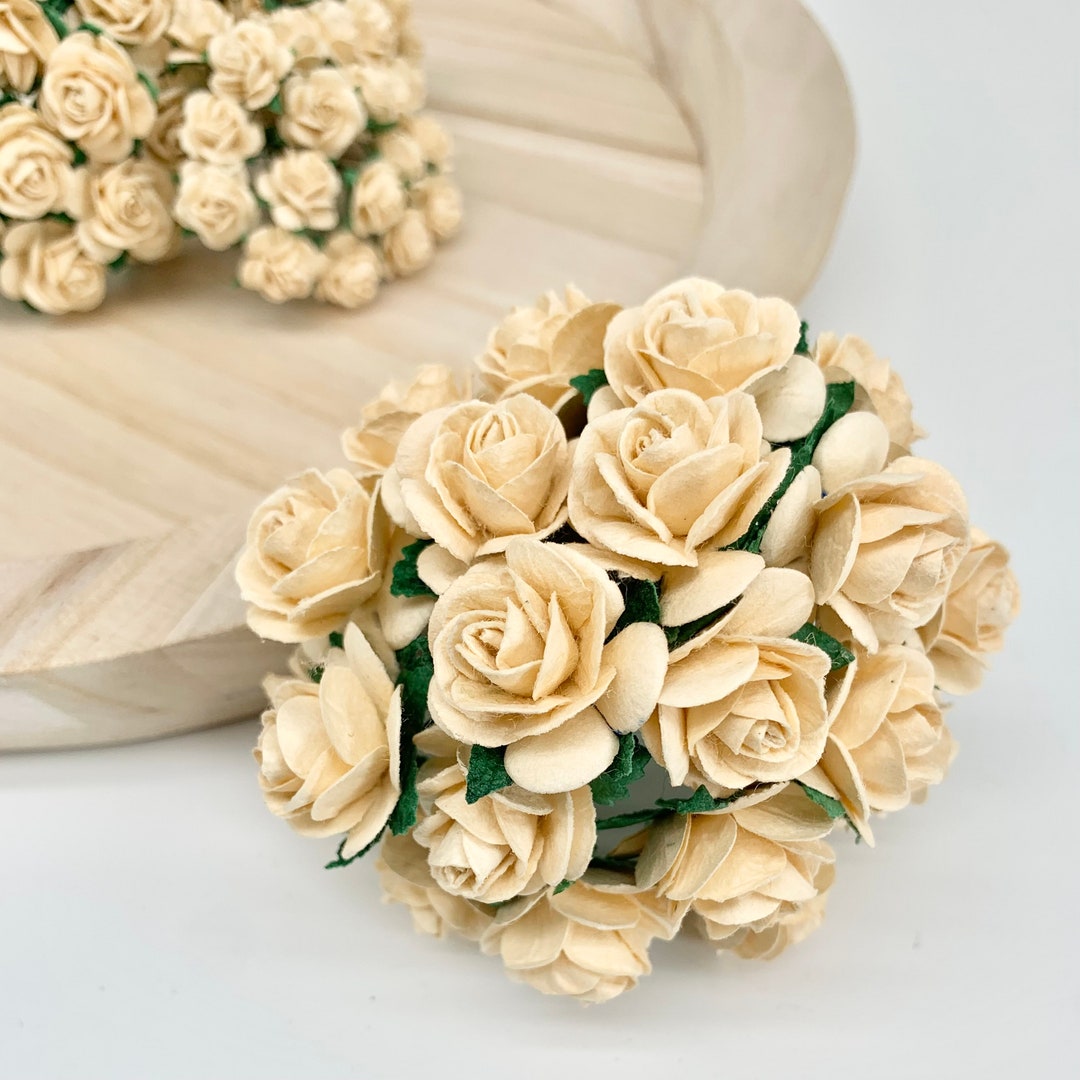 20 X Mulberry Paper Flowers Open Roses - 10mm, 15mm, 20mm or 25mm ...