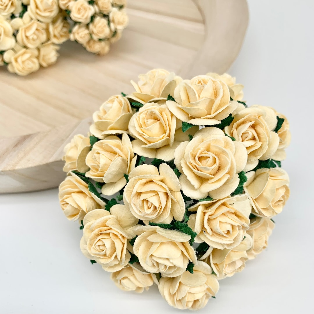 20 X Mulberry Paper Flowers Open Roses - 10mm, 15mm, 20mm or 25mm ...