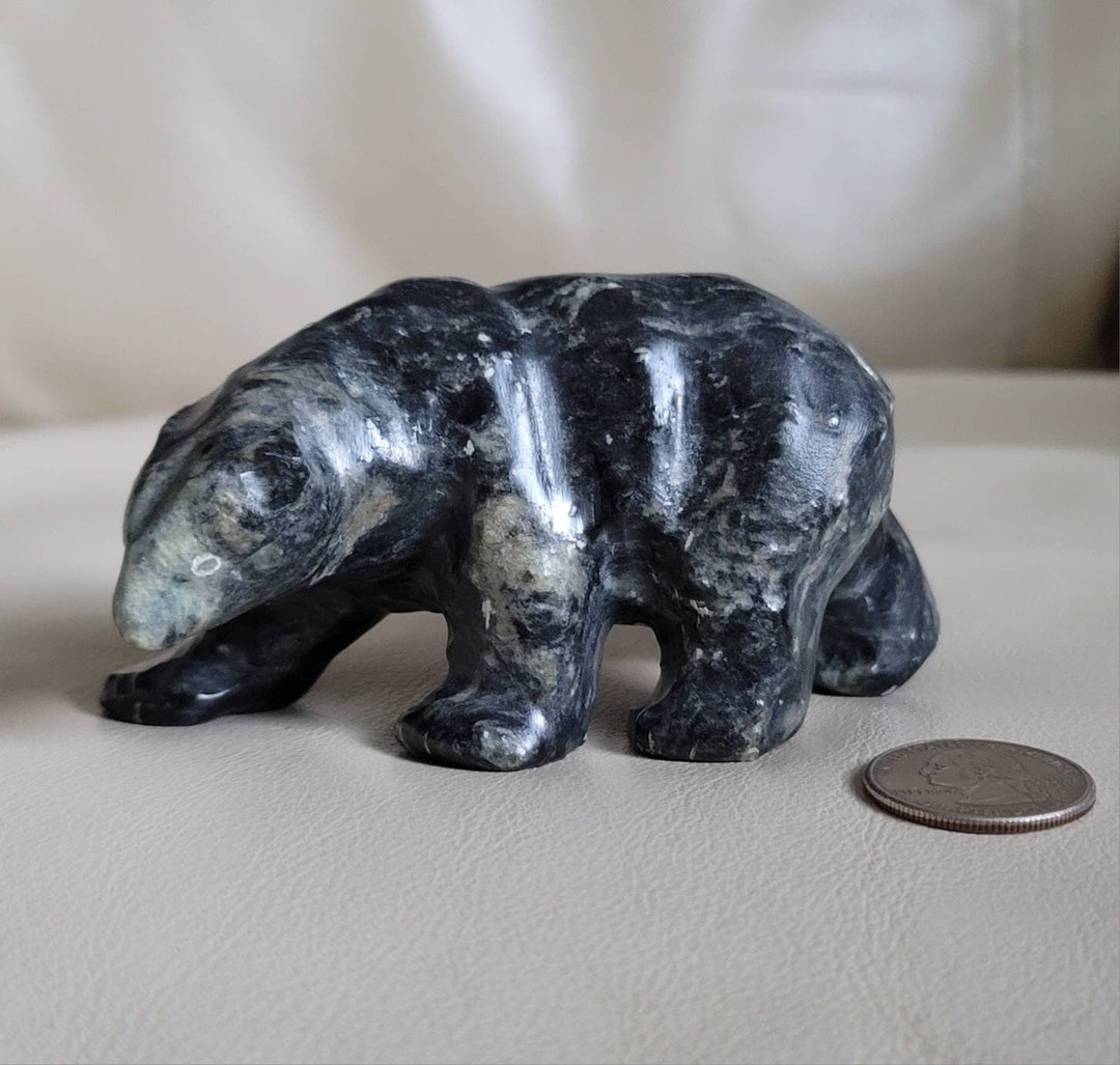 Vintage Inuit Art Polar Bear Carving Sign Luke on the Back Paw. Inuit ...