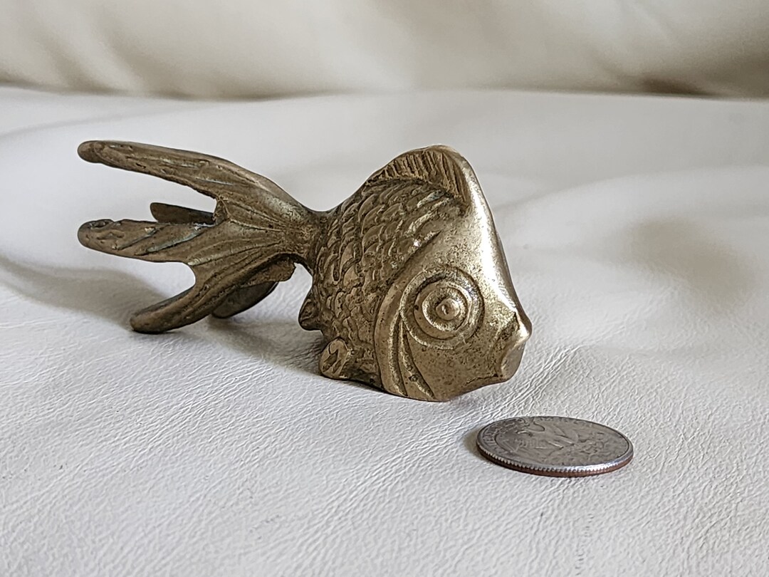 Vintage Goldfish Brass Display for Home Decor and Gifting, Collectible ...