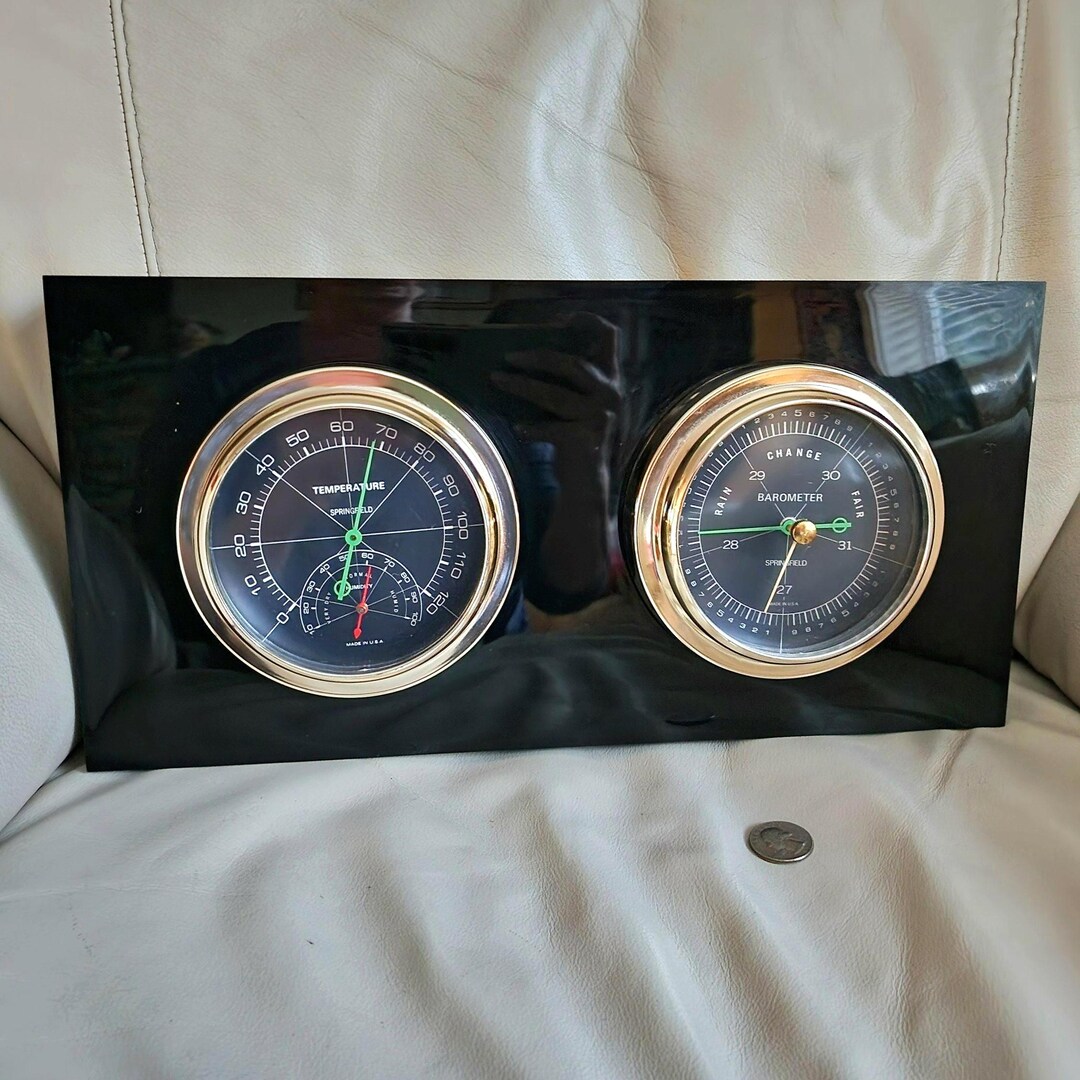 Vintage Lucite Weather Station: Springfield Barometer, Thermometer ...