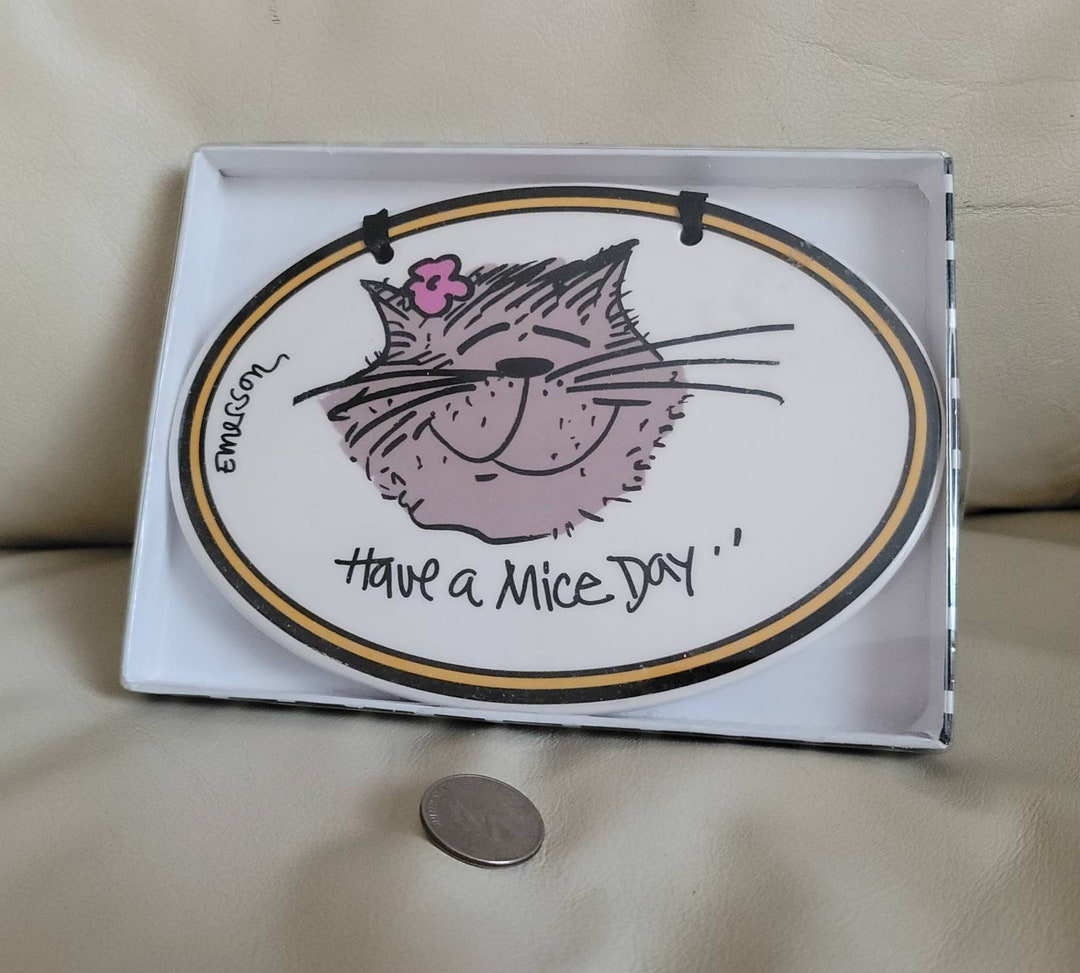 Tumbleweed Pottery Licensed by Emerson HAVE A MICE DAY Oval Decorative ...
