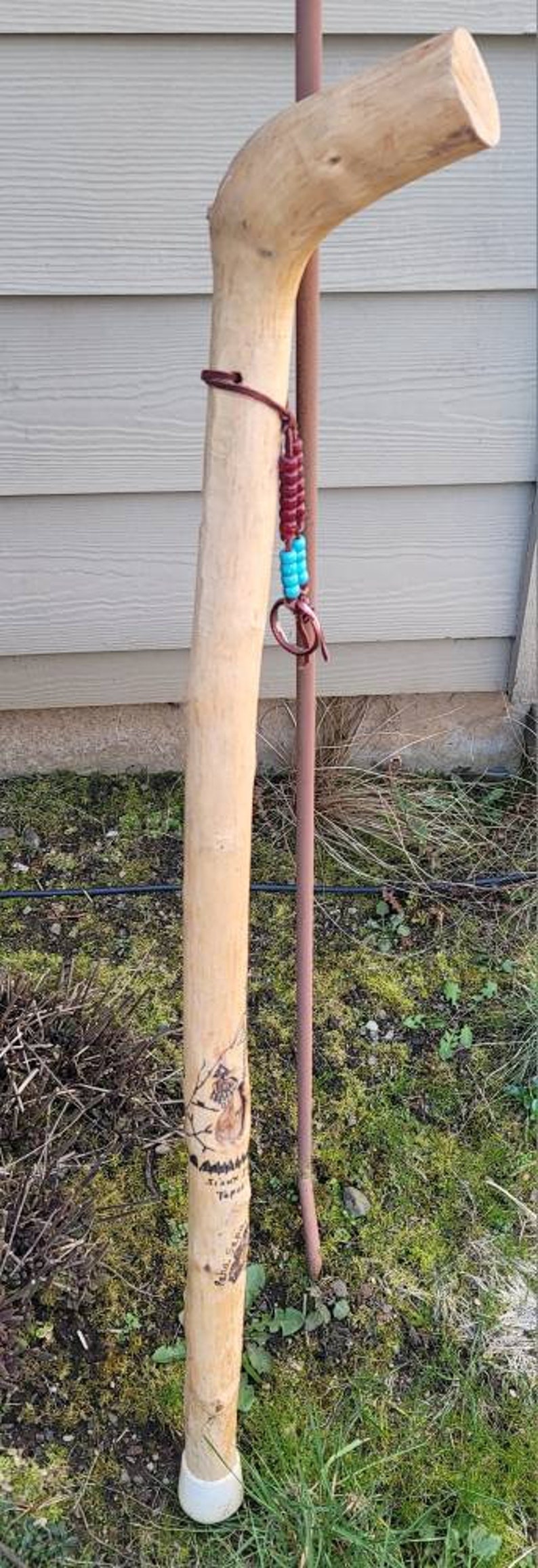 Vintage Hand Carved Wooden Walking Stick, Cane, With Sioux Native ...