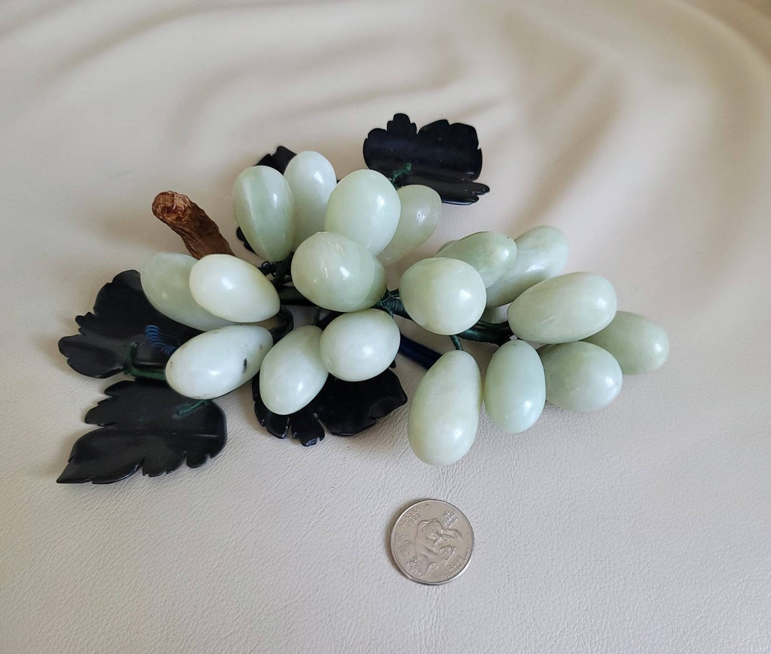 Vintage Midcentury Stone Carving Grape Cluster Display or Wall Hanging ...