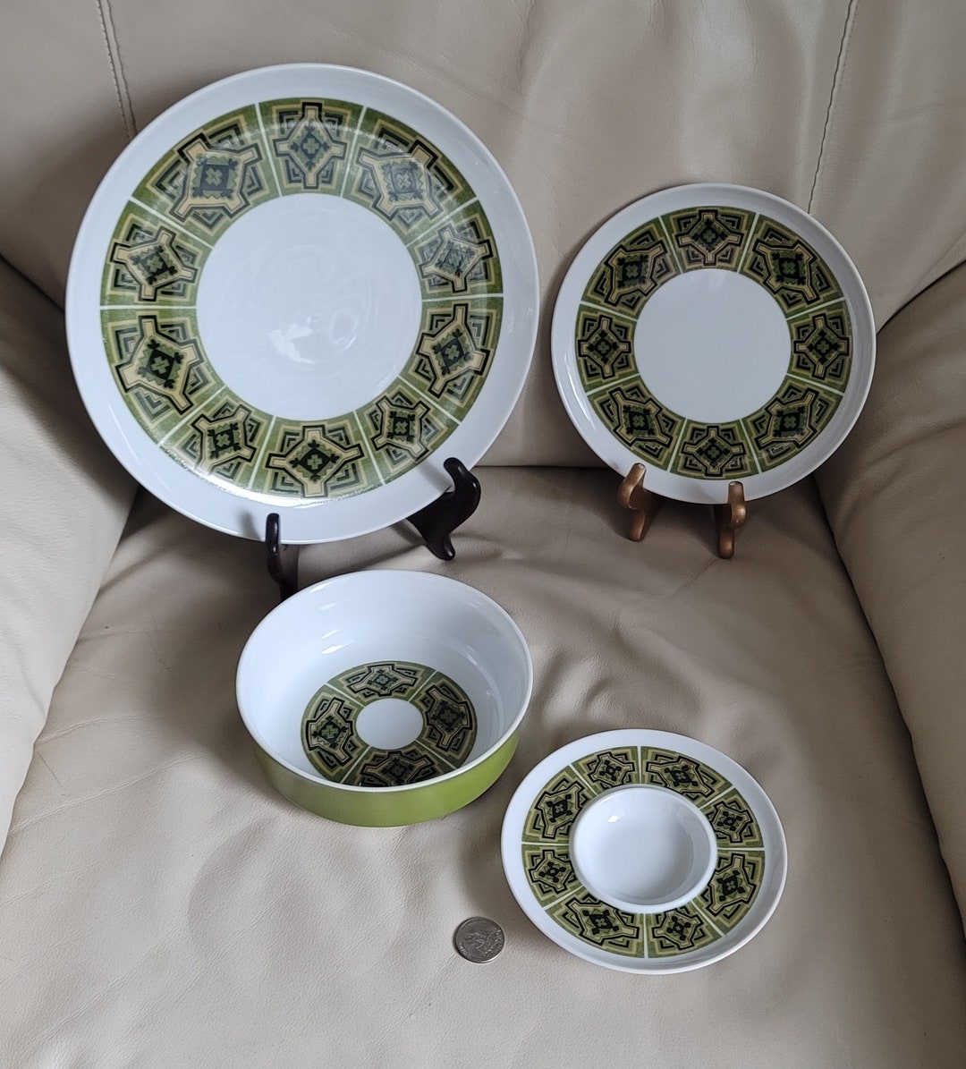 Aquarius by Sangro, 1960, Retro Dinner Serving Porcelain Set of 4 ...