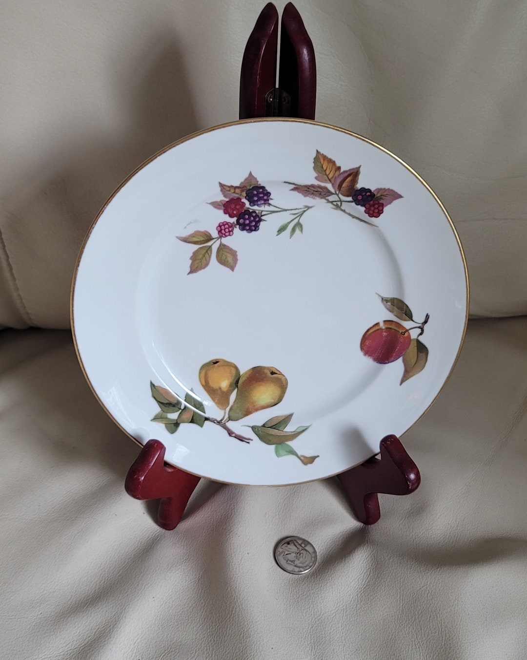 Royal Worcester Evesham 3 Salad Plates, Fruit Decorated English ...
