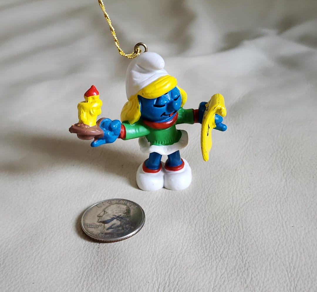 Smurf Christmas 1980 Caroling Smurfette Reading Xmas Carol's Notes and ...