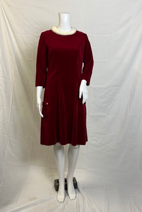 Amazing 1930s Red Velvet Dress Christmas Dress Gem