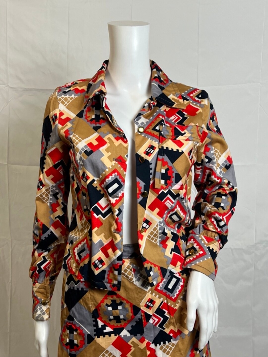 Vintage 1970's Handmade Abstract Suit, Cool Novelty Print Suit - Etsy