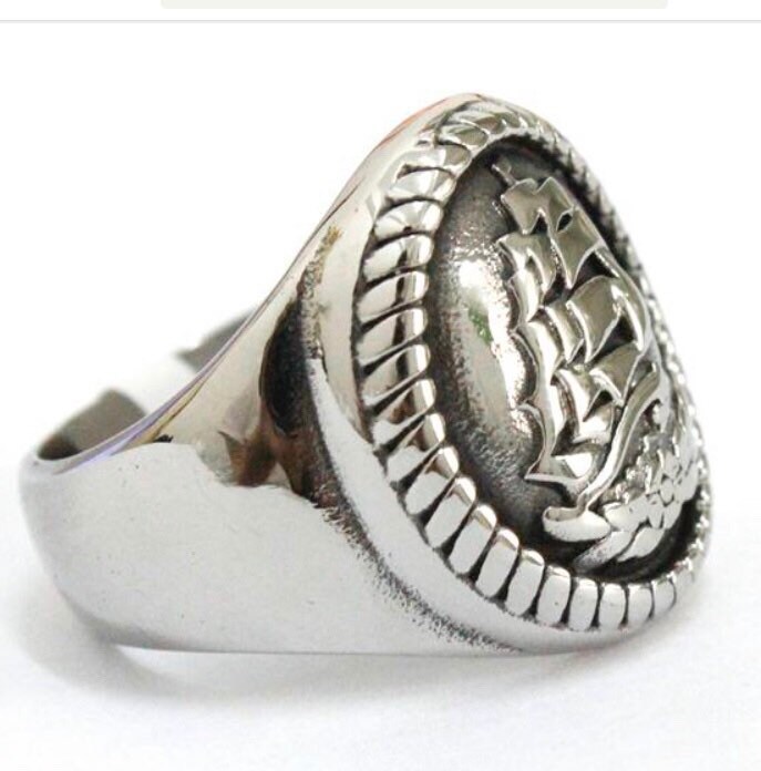 Stainless Steel Clipper Ship Ring | Etsy