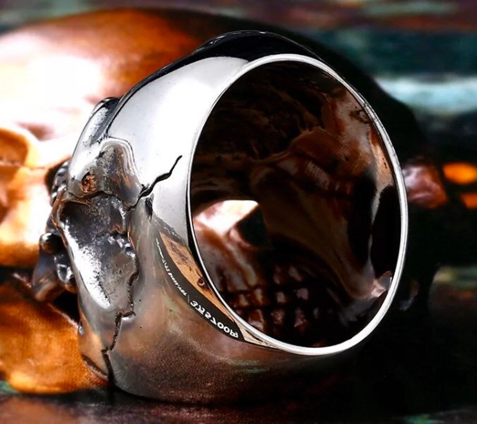 Stainless Steel Skull Ring - Etsy