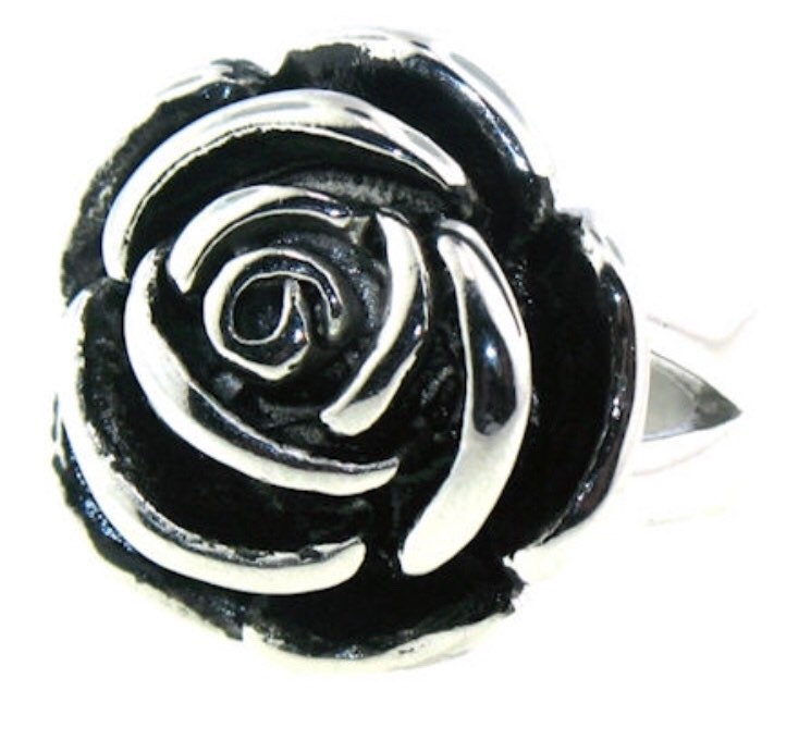 Stainless Rose Ring - Etsy