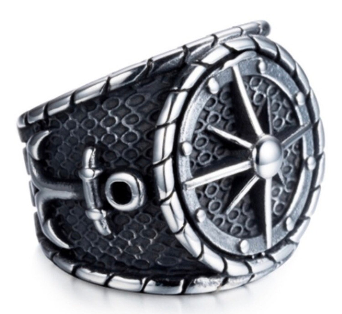 Stainless Steel Compass Ring - Etsy