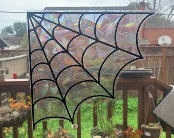 Spider Web Window Cling Sun Catcher Removable Holographic - Etsy