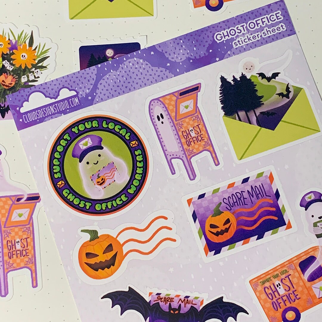 Ghost Office Happy Mail Spooky Halloween Postal Themed Pen Pal Small ...