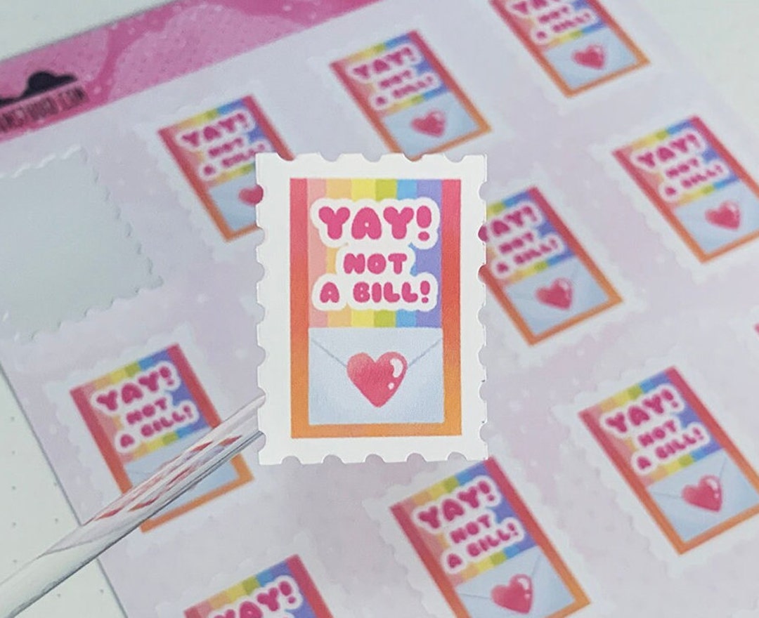 Yay Not a Bill Happy Mail Postage Stamp-shaped for Invites Pen - Etsy