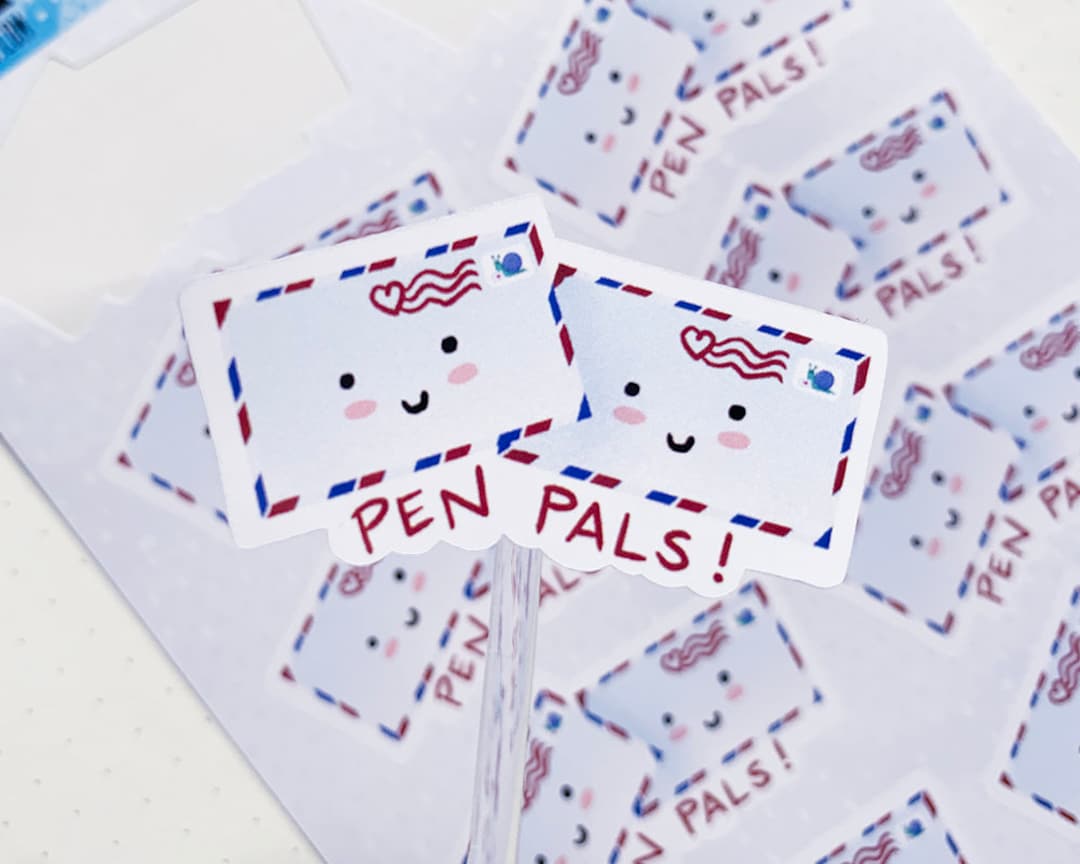 Pen Pal Buddies Envelope Letter Writing and Packaging Sticker Sheet - Etsy