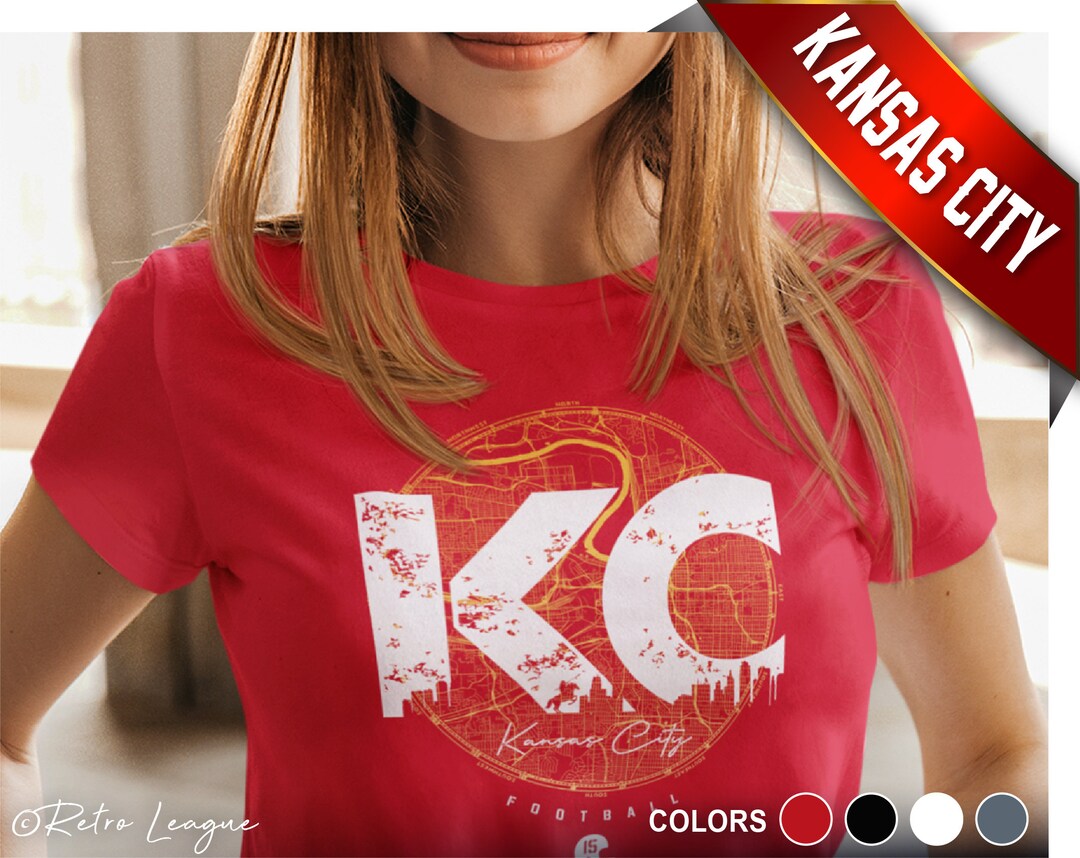Kansas City Chiefs T Shirt KC Vintage Map Vintage Kansas City Women's ...
