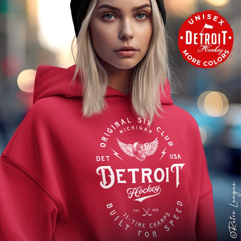 Red Wings Vintage Hoodie - Etsy