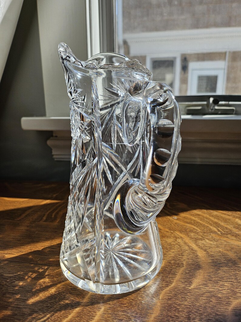 American Brilliant Crystal Decor Pitcher - Etsy