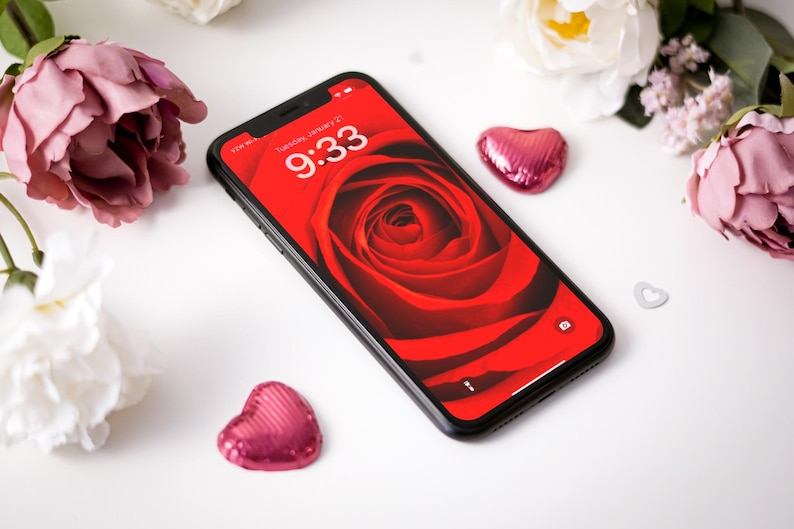 Red Rose iPhone Wallpaper Valentines Day Mobile Phone Wall Paper ...