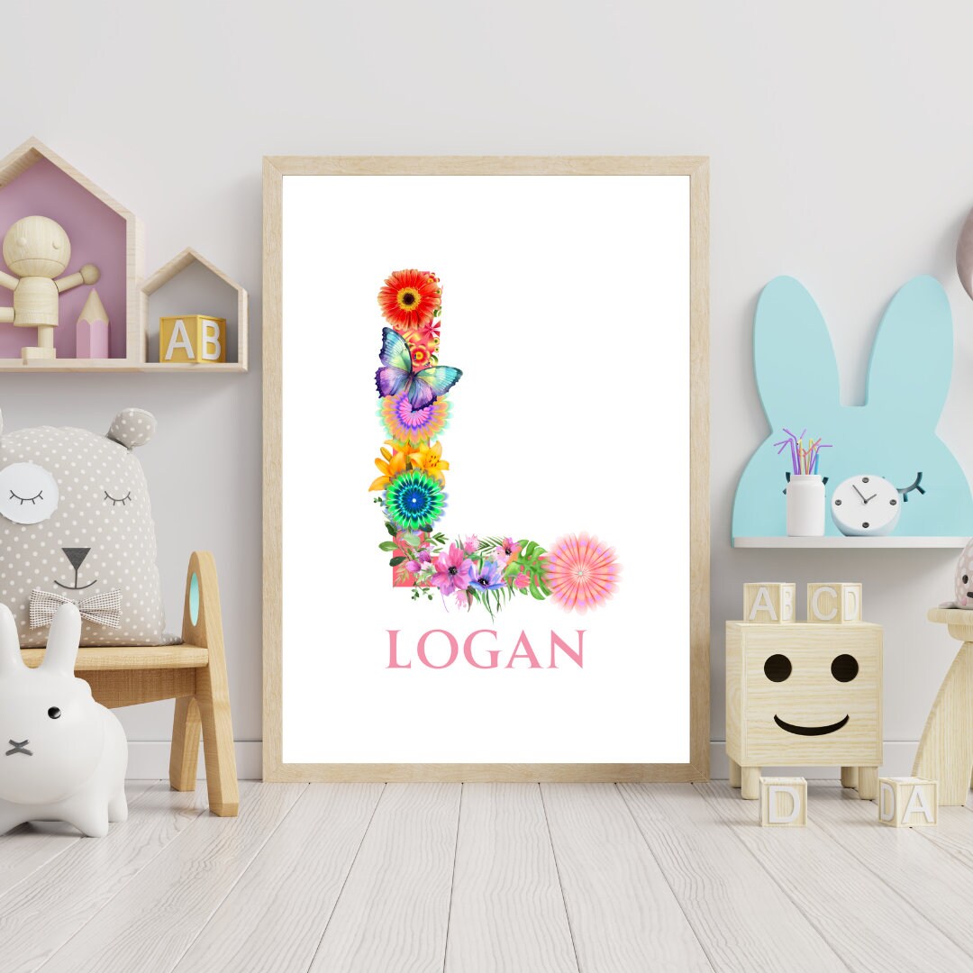 Custom Digital Initial Wall Art - Etsy