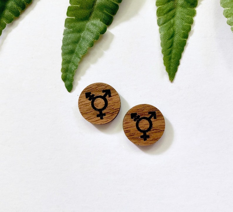 Small Transgender Symbol Earrings Trans Pride Studs - Etsy