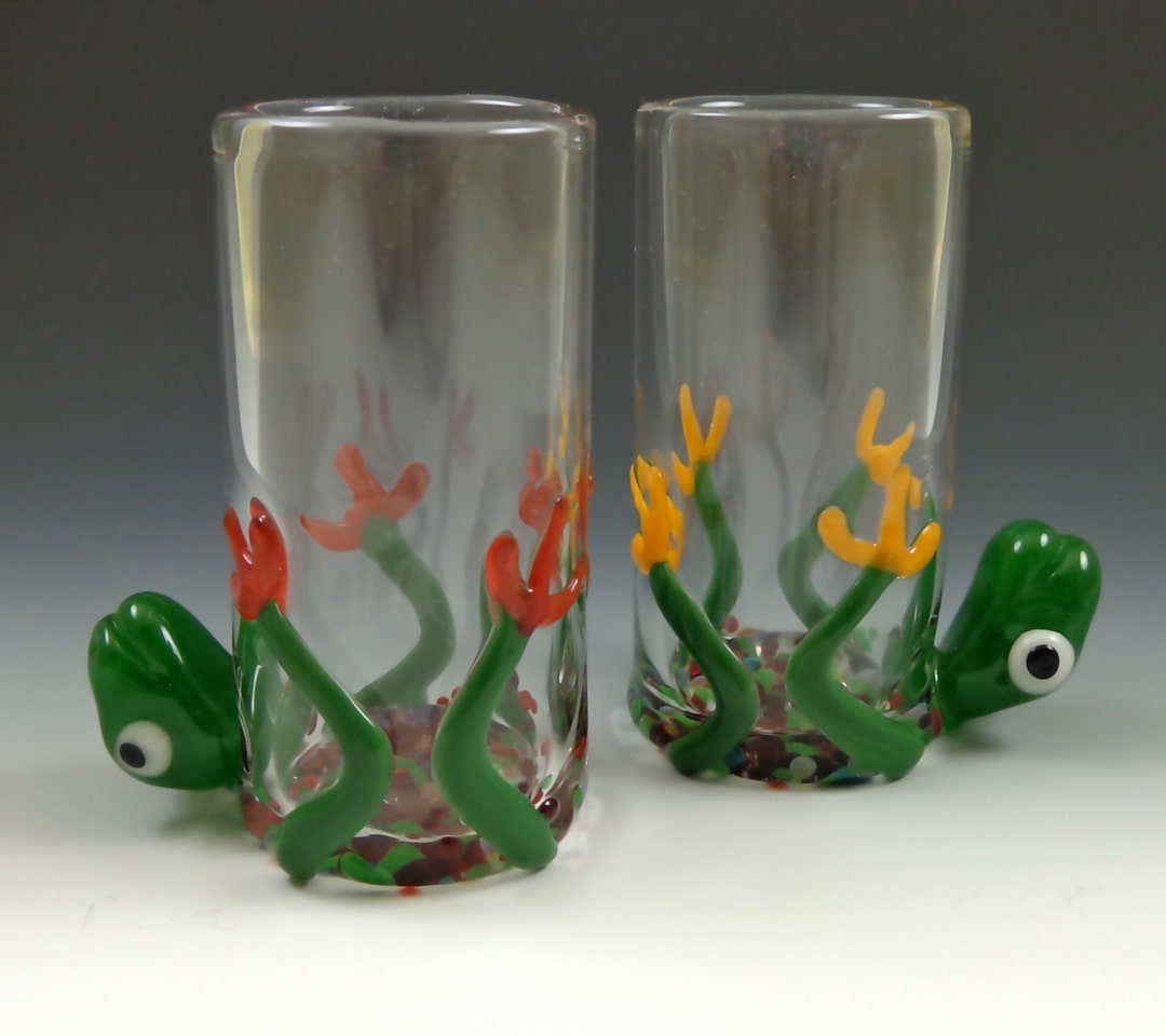 Shot Glass, Smashed Frog, Figural, Cordial - Blown Glass, Frog ...