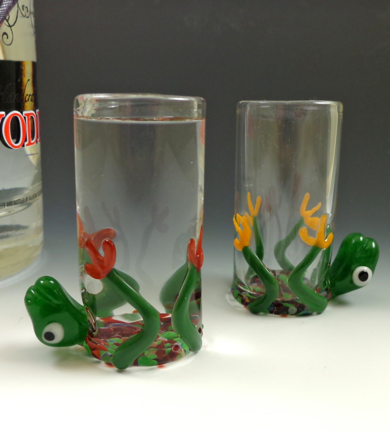 Shot Glass Smashed Frog Figural Cordial Blown Glass Frog - Etsy