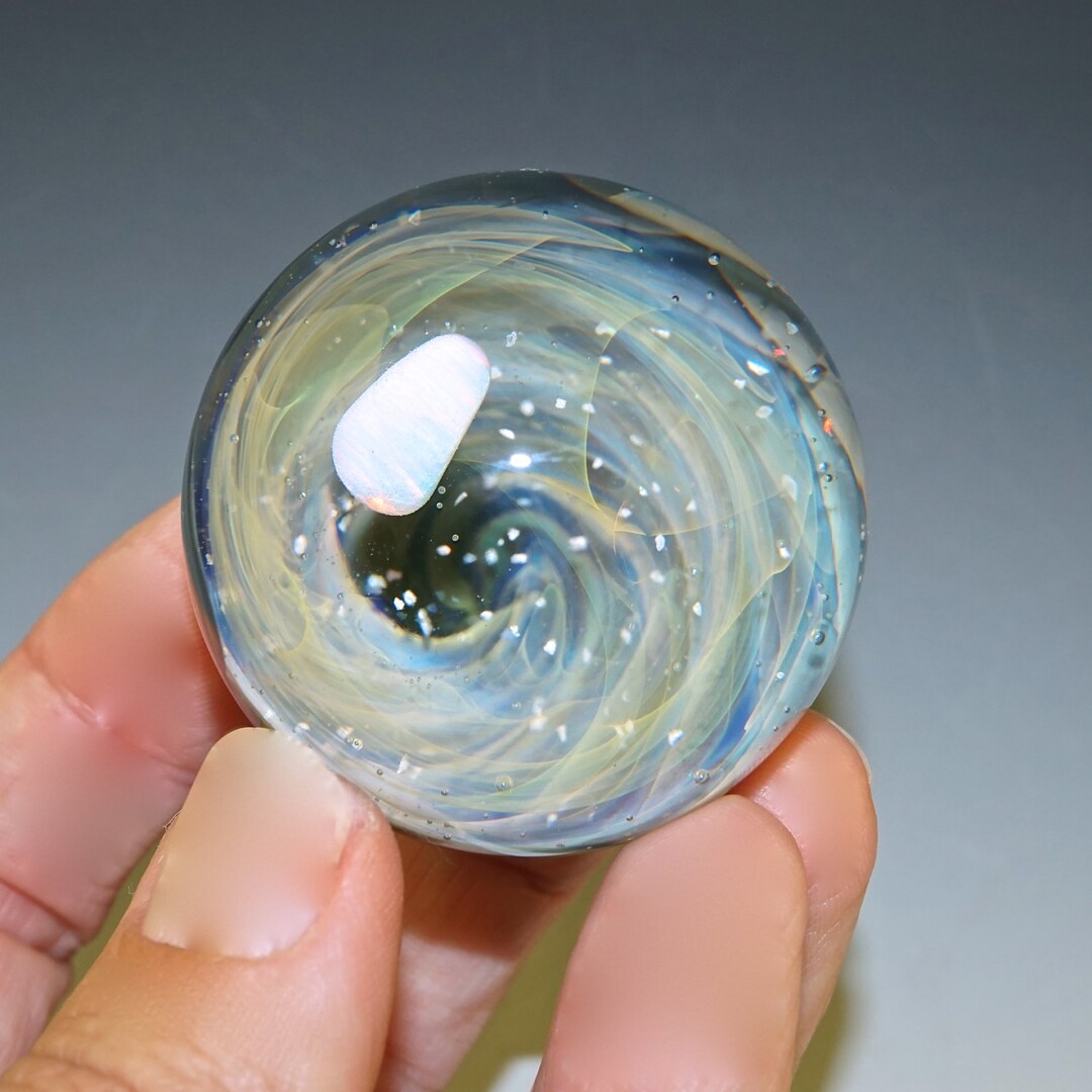 Fumed Chaos Marble, Glass Vortex Galaxy Marble, Opal Asteroid Flamework ...