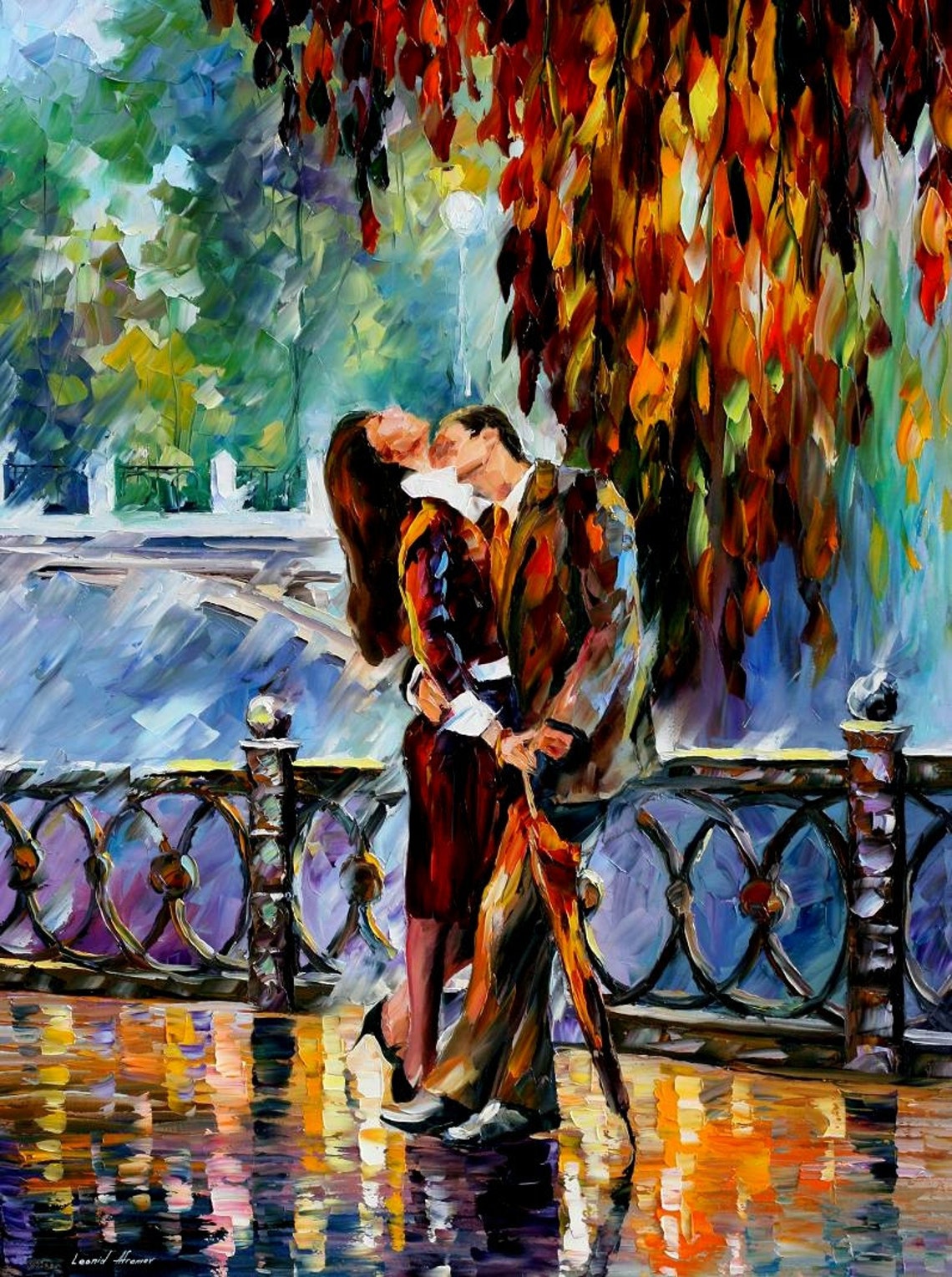 Famous Romantic Paintings Couples In Art On Canvas By Afremov | Etsy