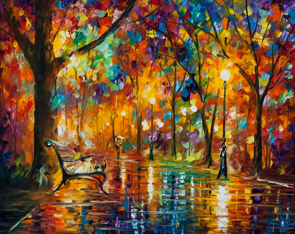 Abstract Painting Bright Wall Art On Canvas By Leonid Afremov | Etsy