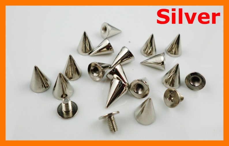 50pcs 3/8 Screwback Small Metal Cone Spike Studs for - Etsy