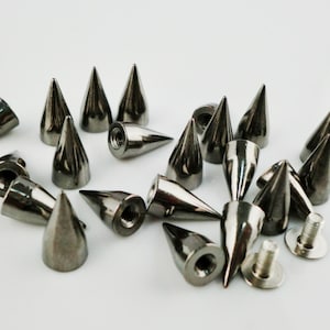 50PCS 14mm Screwback Metal Cone Spike Studs Silver/bronze/gold/black ...