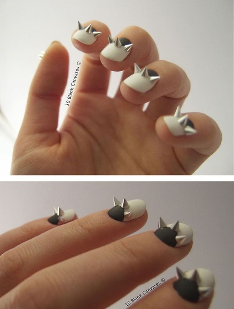 120pcs 3.5mm Tall Tiny Conical Nail Art Spike Studs Gold/silver ...