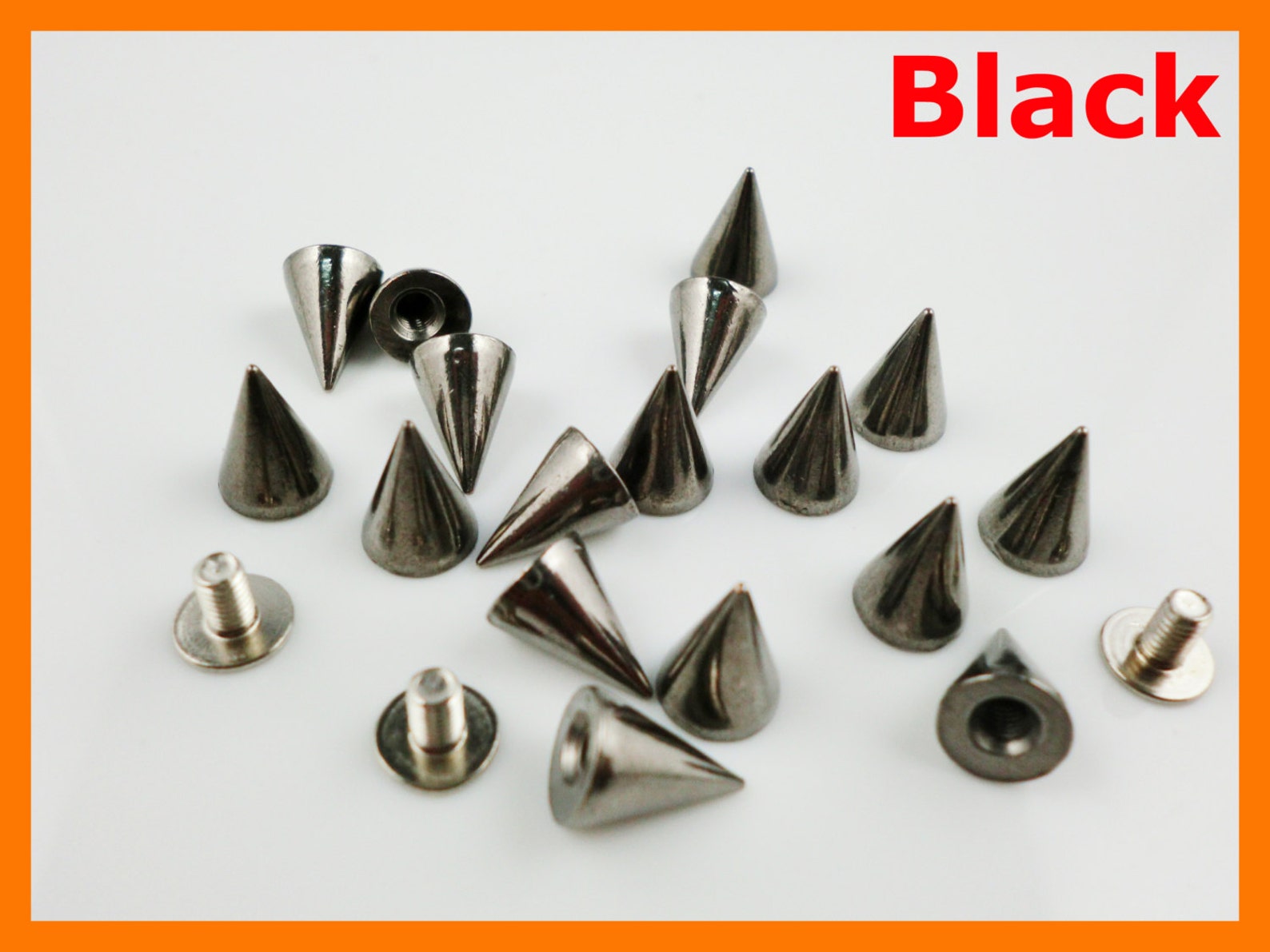 50pcs 3/8 screwback small metal cone spike studs for | Etsy