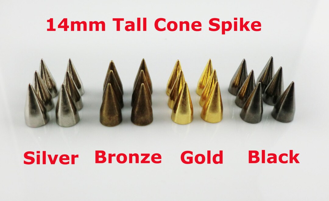 50PCS 14mm Screwback Metal Cone Spike Studs Silver/bronze/gold/black ...