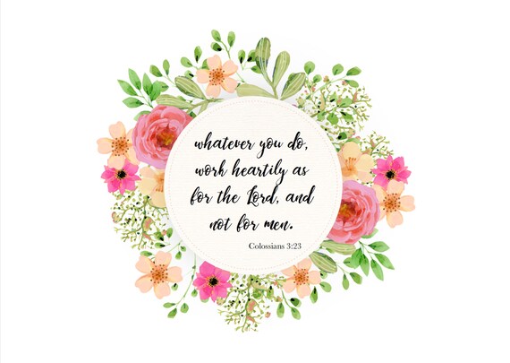Colossians 3:23 Bible Verse Printable | Etsy
