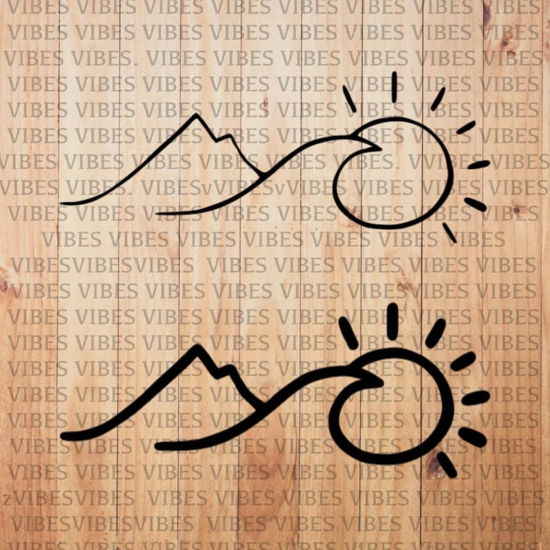 Wave and Sun Decal Sticker - Etsy