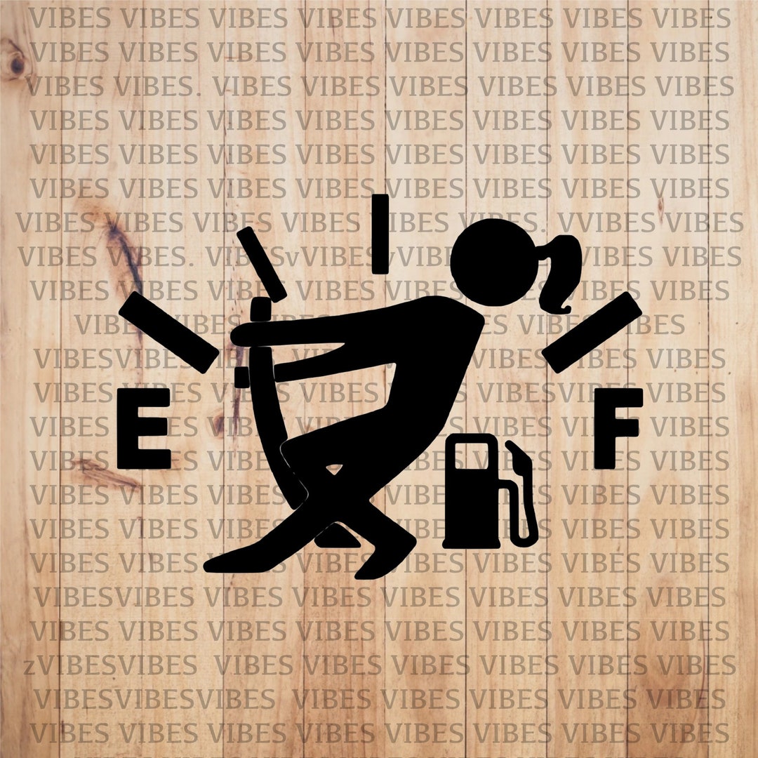 Running on Empty Girl Fuel Gauge Car Decal, Window, Bumper Sticker No ...