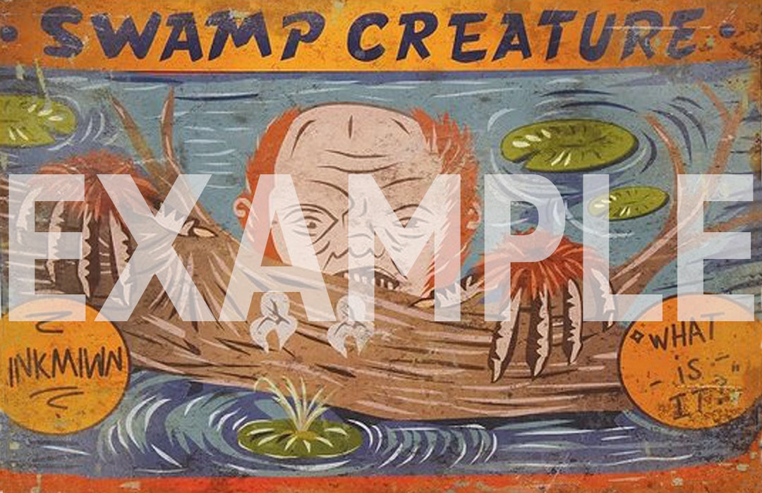 Swamp Creature 17x11" LG Vintage Circus Poster / Freak Show / Sideshow ...