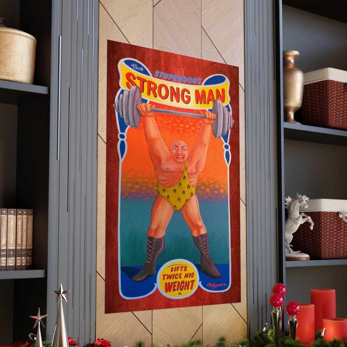 NEW-PRINTED: Stupendous Strongest Man Vintage Freak Show - Matte ...
