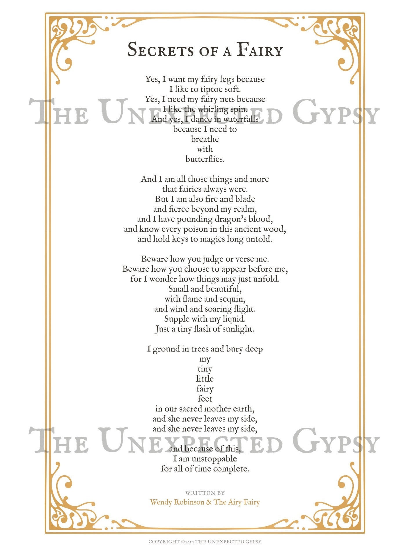 Secrets of a Fairy Poem Printable Original Poem by Me - Etsy UK