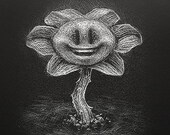 Flowey 5 X 7 Print undertale Flower Drawing Art - Etsy